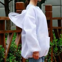 China Breathable Beekeeping Jacket with Protective Bee Hat - White for sale