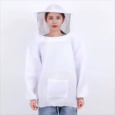 China Breathable Beekeeping Jacket with Protective Bee Hat - White for sale