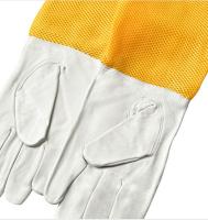China Professional White Sheepskin Beekeeping Gloves with Ventilated Cuff 470mm to 500mm Length for sale
