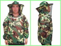 China Free Size Polyester Camouflage Beekeeping Jacket with Protective Bee Hat for sale