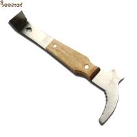 China Multifunctional Stainless Steel Bee Hive Tool with Wooden Handle for Beekeeping for sale