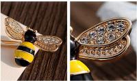 China Cute Alloy Silver Plating Bee Clip Pink And Yellow For Children Beekeepers for sale