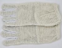 China Three Layer Cotton Mesh Goatskin Beekeeping Gloves with White Short  Sleeve for sale