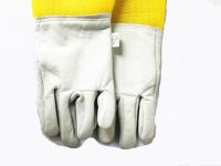 China High quality white sheepskin beekeeping gloves with yellow soft ventilated for sale