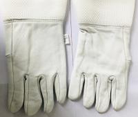 China White Ventilated Gloves for Beekeeping White Sheepskin Gloves with White Soft Ventilated Cuff for sale