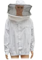 China Round Veil White Bee Jacket with Round Hat of Beekeeping Protective Clothing for sale