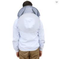 China Round Veil White Bee Jacket with Round Hat of Beekeeping Protective Clothing for sale