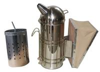 China European Stainless Steel Round bee smoker beekeeping with inner tin M for sale