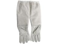 China White Sheepskin Beekeeping Gloves of Three Layer Long Breathable Cuff for sale