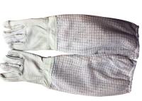 China White Sheepskin Beekeeping Gloves of Three Layer Long Breathable Cuff for sale