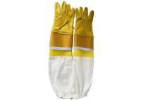 China #33 Goat skin yellow thick canvas wrist protector and Half  Ventilated with white cloth sleeve for sale