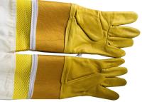 China #33 Goat skin yellow thick canvas wrist protector and Half  Ventilated with white cloth sleeve for sale