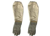 China Durable Cowhide Beekeeping Gloves with Long Cuff and Breathable Design for Bee Protection for sale