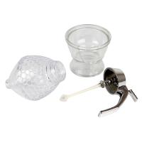 China Wholesale 200ml Transparent Glass Syrup Honey Dispenser honey jar for sale