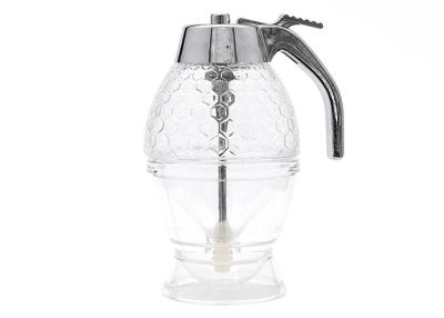 China Wholesale 200ml Transparent Glass Syrup Honey Dispenser honey jar for sale