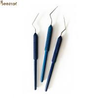 China Stainless Steel Transferring Bee Larvae Needle Grafting Tool With Blue Handle for sale