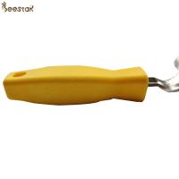 China Durable Yellow Hive Tools stainless steel Honey Uncapping fork with plastic handle for sale
