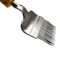 China Durable Yellow Hive Tools stainless steel Honey Uncapping fork with plastic handle for sale