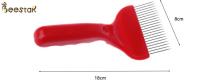 China Red Thick Handle Stainless Steel Uncapping Fork 20.5cm Length Hive Tool for Beekeeping for sale