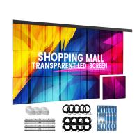 China High Quality Shopping Mall Ceiling Hang Transparent Curtain Advertising Screen P3.91 High Brightness Pantalla Led Transparente for sale