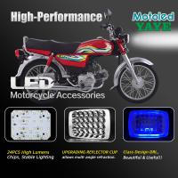 China Classic CD70 CG125 Bright Motorcycle Headlight With DRL And 24 Lamp Design for sale
