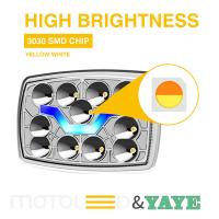 China CD70 CG125 70cc Moto Led Headlight DC12V Dual Color White Yellow DRL Headlight for sale