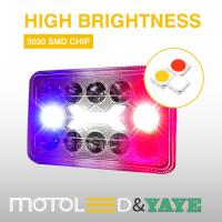 China 4x6 inch Cg125 125cc Red Blue Motorcycle Led Light Headlights with Plastic Reflector for sale