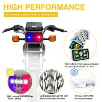China 4x6 inch Cg125 125cc Red Blue Motorcycle Led Light Headlights with Plastic Reflector for sale