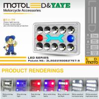 China 4x6 inch Cg125 125cc Red Blue Motorcycle Led Light Headlights with Plastic Reflector for sale
