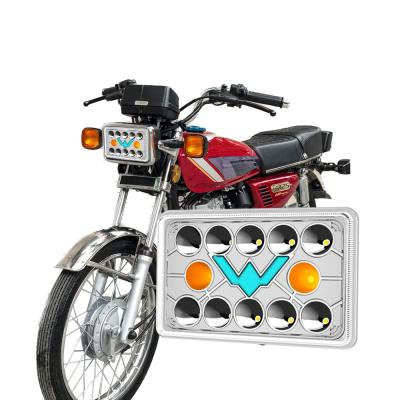 China YAYE CG125 DC12V Semi-assembly Red DRL White Hi/Lo Beam Motorcycle LED Headlight Durable for sale