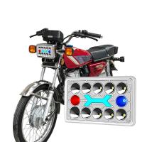 China DC12V Semi-assembly Red Blue Flash DRL White Hi/Lo Beam LED Headlight for Honda-CG125 for sale