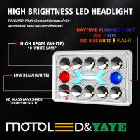 China DC12V Semi-assembly Red Blue Flash DRL White Hi/Lo Beam LED Headlight for Honda-CG125 for sale