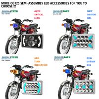 China DC12V Semi-assembly Red Blue Flash DRL White Hi/Lo Beam LED Headlight for Honda-CG125 for sale