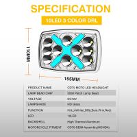 China Plastic Reflector YAYE CG125 XBT-06 LED Headlight with 12 Lamp Chips and IP67 Rating for sale