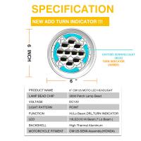 China Motorcycle Headlight YAYE GM125 6 inch Length Dual Color Turn Signal and DRL Function for sale