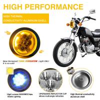 China Motorcycle Headlight YAYE GM125 6 inch Length Dual Color Turn Signal and DRL Function for sale