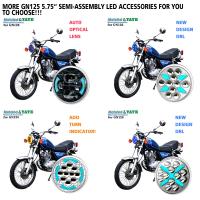 China 743*312*310mm YAYE 5.75 Inch GN125 LED Accessory Red Blue Flash Motorcycle High Low Beam DRL Headlight for sale