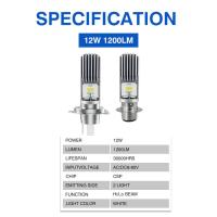 China 1200LM 12W Motorcycle LED Headlight Bulb CSP H4 HS1 BA20D H6 P15D H6M for sale
