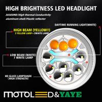 China IP67 YAYE 6 Inch CM125 White DRL LED Accessory Motorcycle Yellow White High Low Beam DRL Headlight for sale