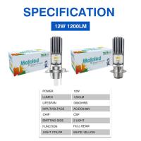 China 8-80V H4 HS1 BA20D H6 P15D H6M Motorcycle Headlight Led Bulb 12W 1200LM for sale