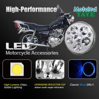 China 5.75 Inch GN125 Motorcycle Headlight High Low Beam and Blue DRL for Optimal Visibility for sale