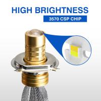 China TDA6 6500K P15D Motorcycle Headlight H4 H6 HS1 Ba20D CSP Projector Lens LED Chip for sale