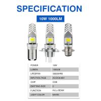 China DC8V-80V BA20D Headlight Bulb 1000lm COB Ba20d Led Motorcycle Headlight Bulb for sale