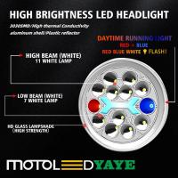 China Red Blue DRL LED Motorcycle Headlight IP67 6 Inch CM125 Water Lamp for sale