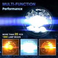 China 100W 12000LM Motorcycle Headlight Assembly With Projector Lens And High Low Beam for sale