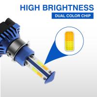 China White Yellow H4 Motorcycle Bulb Ba20d P15D Moto LED Headlight for sale