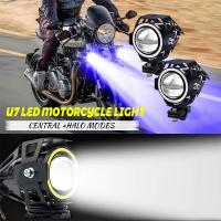 China Angel Eye LED Projector Lens Headlight High Beam Light U7 Motorcycle Spotlight for sale