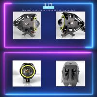 China Angel Eye LED Projector Lens Headlight High Beam Light U7 Motorcycle Spotlight for sale