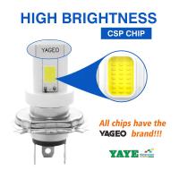 China Motorcycle Headlight AC/DC 8-80V H4 HS1 BA20D H6 P15D H6M 18w 1800LM Ceramic Led Bulb for sale