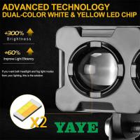 China 3570 LED Motorcycle Fog Light 40W 20*2 Dual Color Spot Beam Moto Accessories for sale